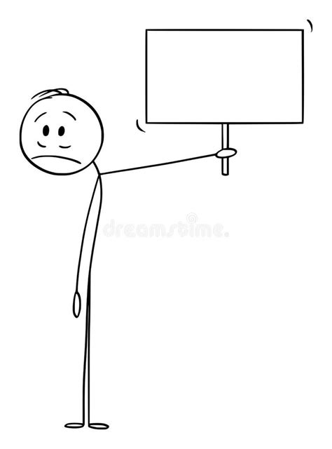 Sad Stick Figure Holding Sign Stock Illustrations 53 Sad Stick Figure