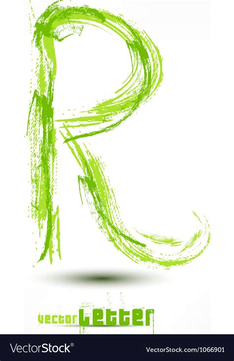 Drawn By Hand Letter Grunge Green Grass Wav Vector Image