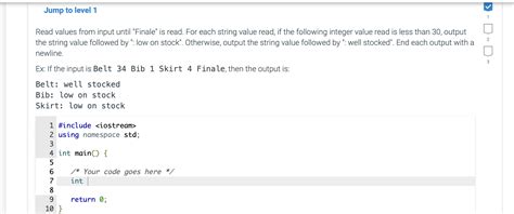 Solved Read Values From Input Until Finale Is Read For Chegg