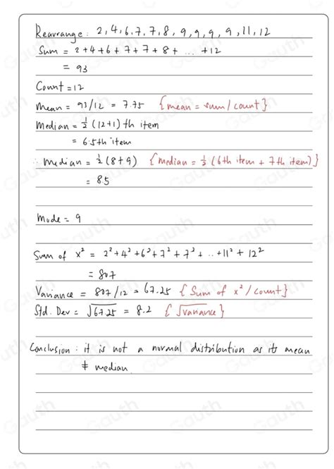 solved calculate the mean median mode variance and sd d the data set