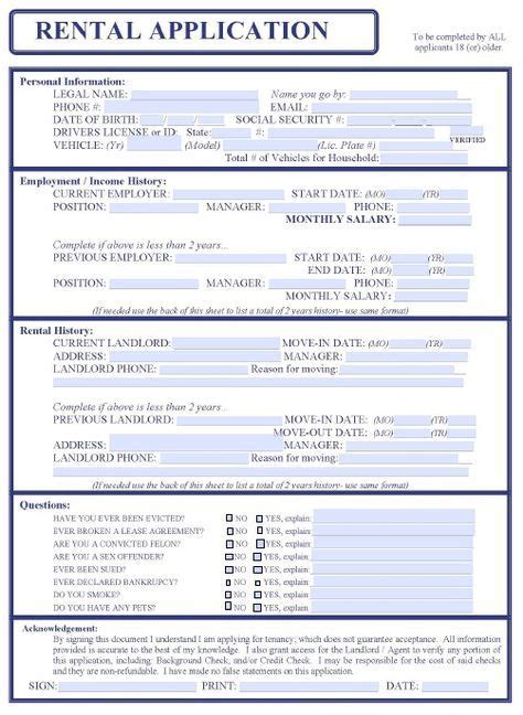 Car Rental Application Form Pdf