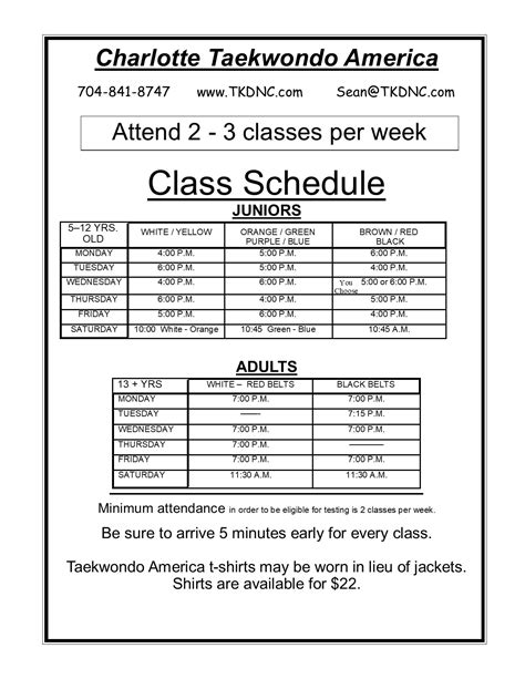 Class Scheudule