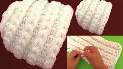 Hice Un Gorro A Crochet Con Un RectÁngulo Tejido De Trenzas Youtube