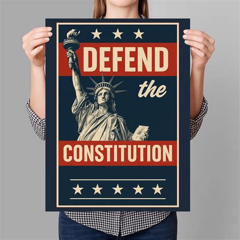 Defend The Constitution Protest Sign Printable Anti Trump Protest