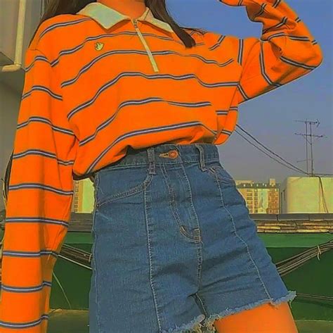 Эстетика инди кид Orange Outfit Indie Fashion Aesthetic Clothes