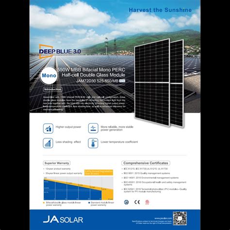 Ja Solar Fotovoltaický panel 550W JAM72D30 550 MB Bifaciální merXu