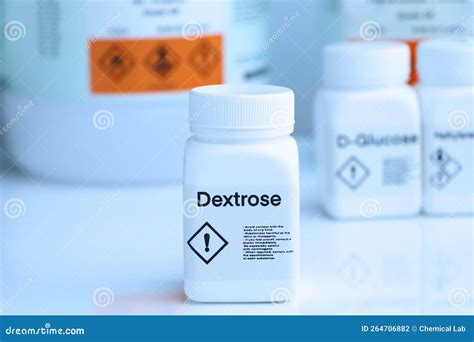 Dextrose In Bottle Chemical In The Laboratory And Industry Stock
