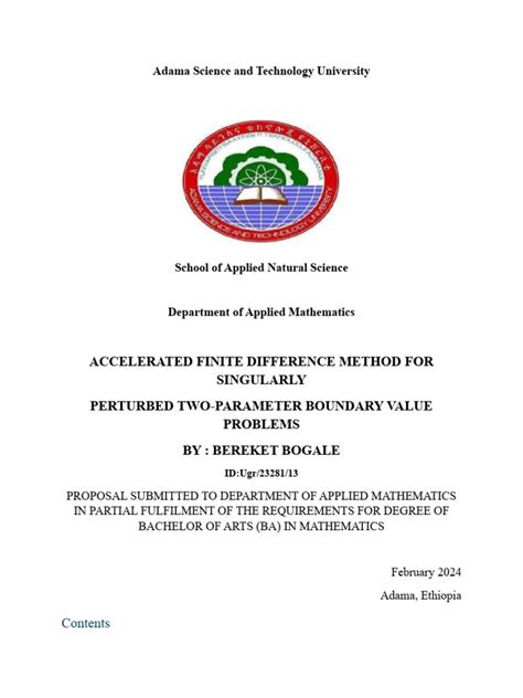Mathematics Proposal Download Free Pdf Numerical Analysis Equations