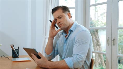 Premium Photo Businessman Struggle To Solve Work Problem From Home