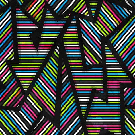 Premium Vector Neon Geometric Seamless Pattern