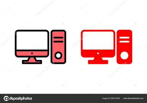 computer icon set illustration computer monitor sign symbol stock