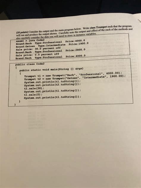 Solved 10 Points Consider The Output And The Main Program