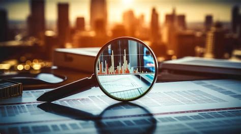 Premium Photo Magnifying Glass On Desk Business Tool For Market