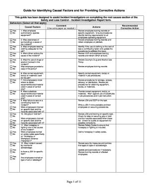 Fillable Online Guide For Identifying Causal Factors And For Providing Corrective Actions Fax