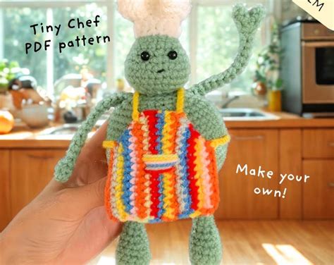 Tiny Chef Crochet Pattern Pdf English Amigurumi Toy Handmade