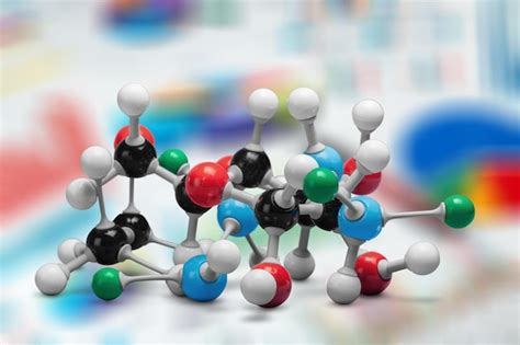 Premium Photo Molecular Structure Model On Blurred Background