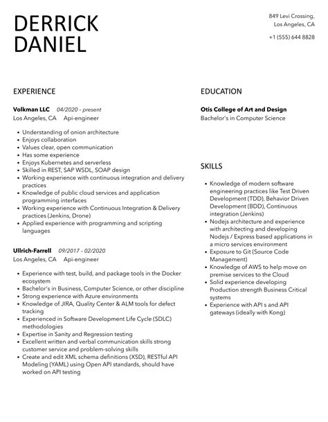 Api Engineer Resume Samples Velvet Jobs Api Engineer Resume Samples Velvet Jobs