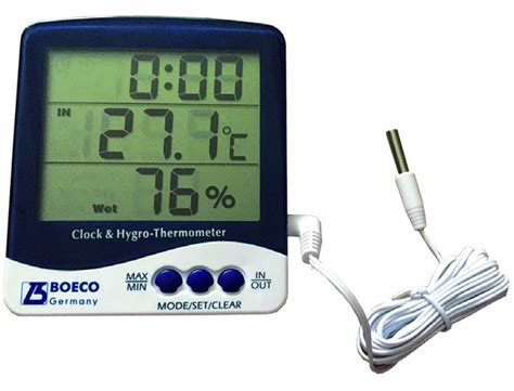 Digital Thermo Hygrometer Clock Boeco Germany