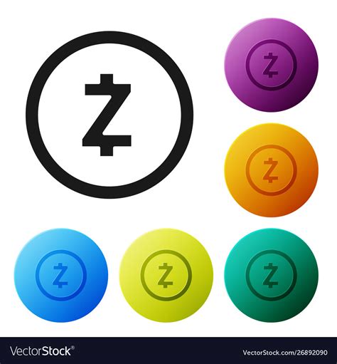 Black Cryptocurrency Coin Zcash Zec Icon Isolated Vector Image
