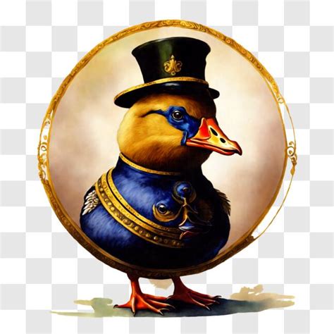 Download Elegant Blue Duck With Top Hat Png Online Creative Fabrica