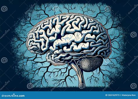 Illustrazione Del Cervello Umano In Stile Disegno A Mano Illustrazione
