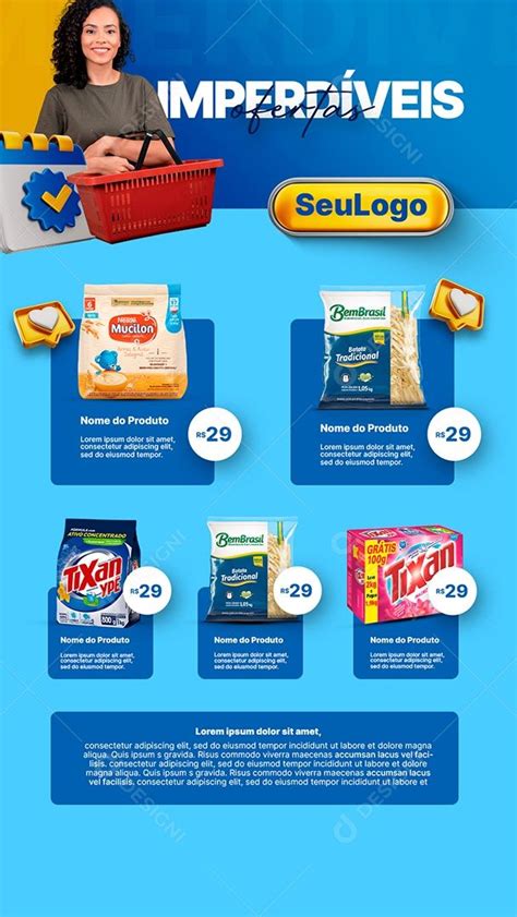 Story Encarte Ofertas Imperdíveis Supermercado Social Media Psd