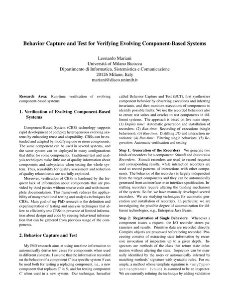 pdf behavior capture and test for verifying evolving component based