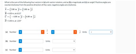 Solved What Is The Sum Of The Following Four Vectors In A Chegg