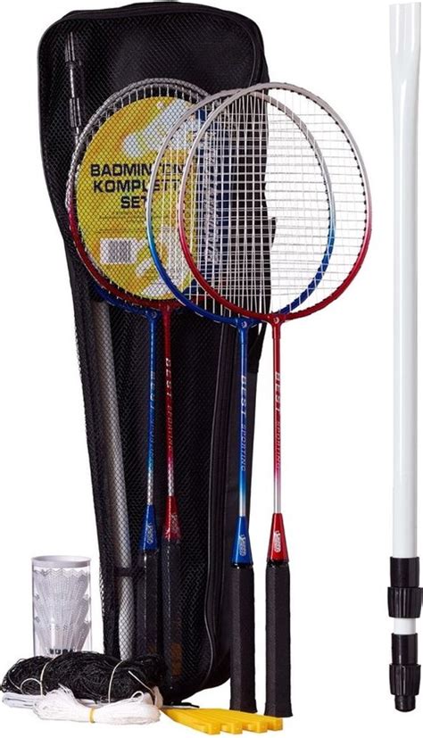 Best Sporting Badmintonset 5 In 1 MET Net Rackets