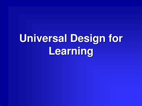 Ppt Universal Design For Learning Powerpoint Presentation Free