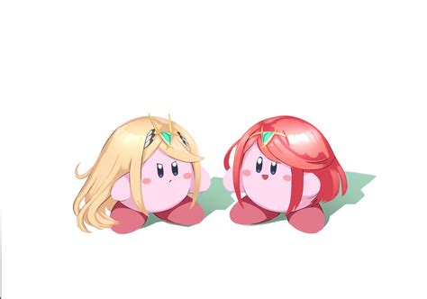 Kirby Pyra And Mythra Xenoblade Chronicles And 3 More Drawn By
