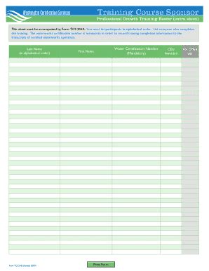 Fillable Online Instruction Greenriver Training Course Sponsor Green
