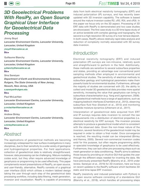 Pdf D Geoelectrical Problems With Resipy An Open Source Graphical