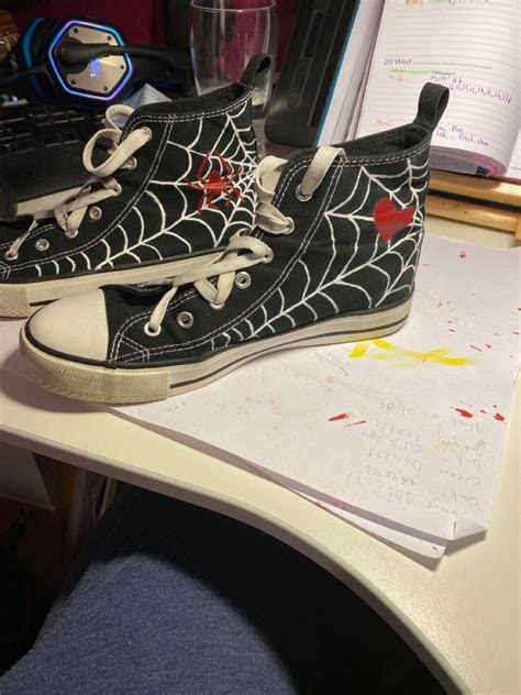 Spiderman Converse Converse Men On Shoes Me Too Shoes Black Shoes Embroidery Sneakers