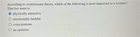 Solved According To Evolutionary Theory Which Of The Chegg