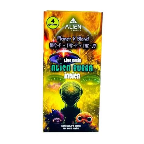 Alien Exotics Live Resin Hhc Pthc Pjd Disposable 4 Gram Box Of 5