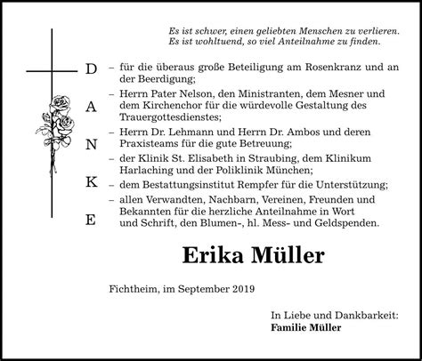 Traueranzeige Familienanzeigen Danksagungen Idowa Markt