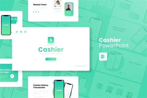 Cashier Payment Mobile Apps Powerpoint Template