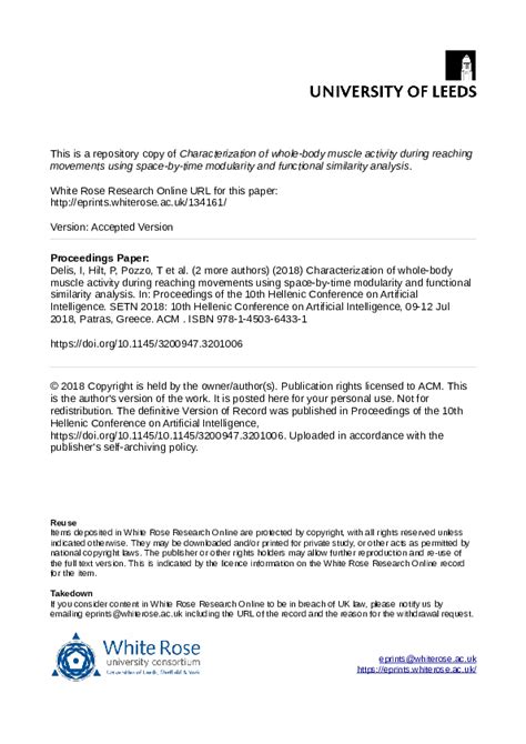 Pdf Characterization Of Whole Body Muscle Activity During Reaching Movements Using Space By