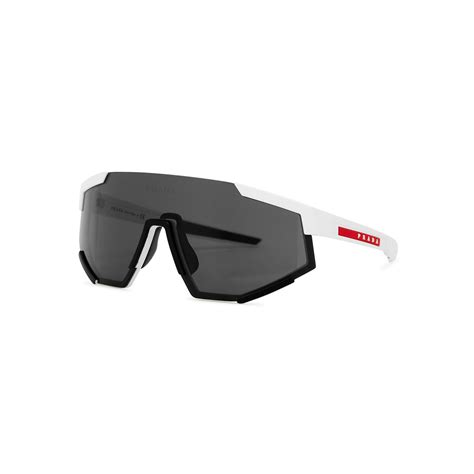 Prada Linea Rossa White Oversized Acetate Sunglasses Black Editorialist