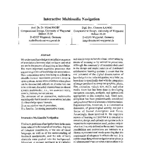 Interactive Multimedia Navigation Acl Anthology