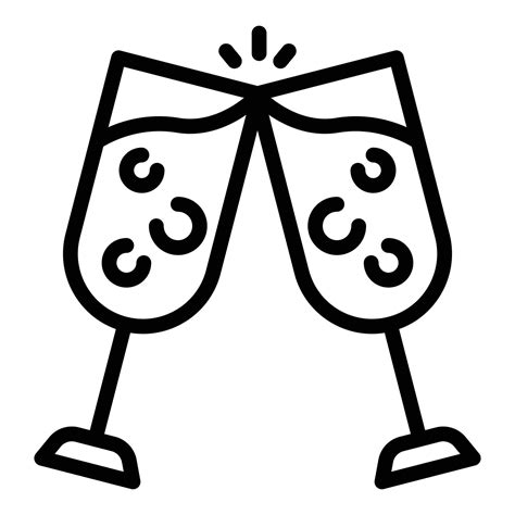Clink Glasses Icon Outline Style 15663332 Vector Art At Vecteezy