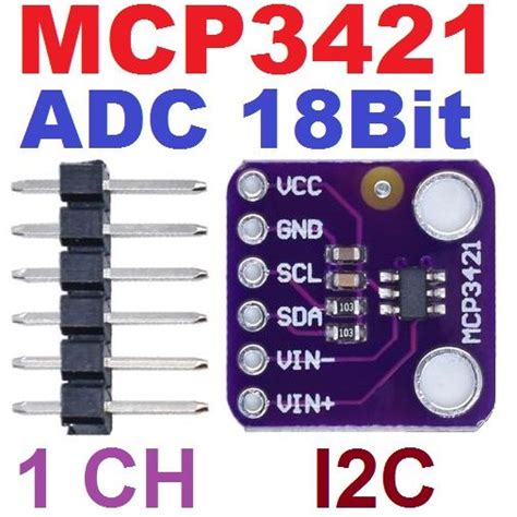 Mcp3421 Adc 1ch 18bit Delta Sigma I2c Interface Module Th