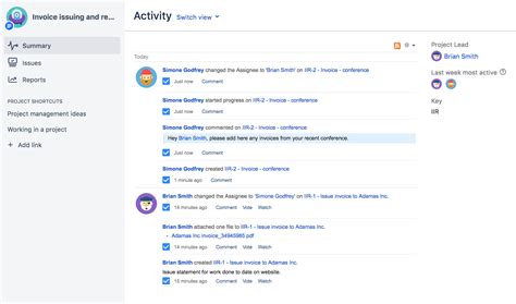 Viewing A Project Jira Core Data Center Atlassian Documentation