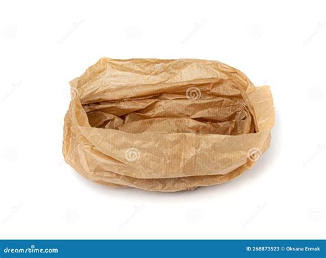 Old Paper Bag Isolated Crumpled Disposable Ecology Container Wrinkled