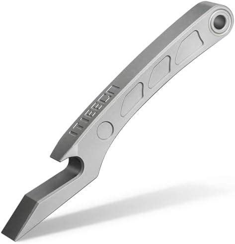 MEECN EDC Keychain Bottle Opener Compact Titanium Pry Bar Tool