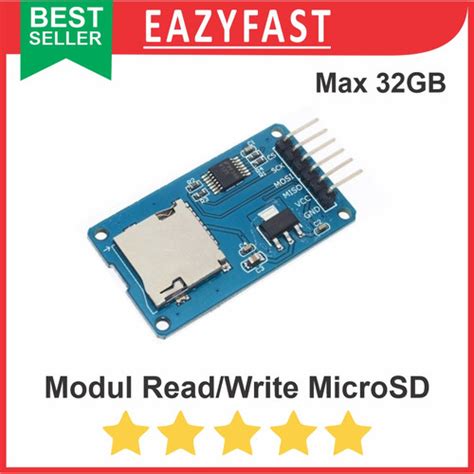 Jual Modul Micro Sd Microsd Card Reader Writer Arduino Read Write Kab