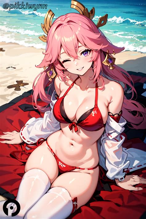 Rule 34 Ai Generated Beach Bikini Detached Sleeves Earrings Genshin