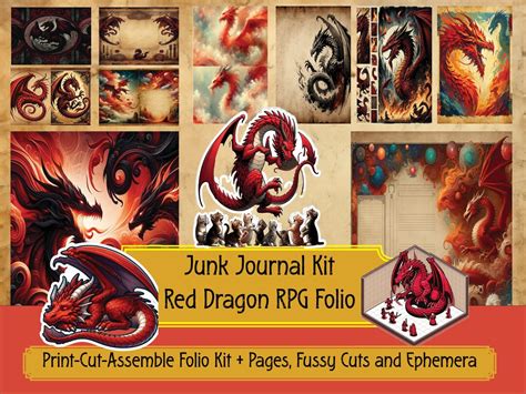 Dnd Journal Printable Accessory Character Folio Kit For Junk Journal Cosplay Scrapbooking Or