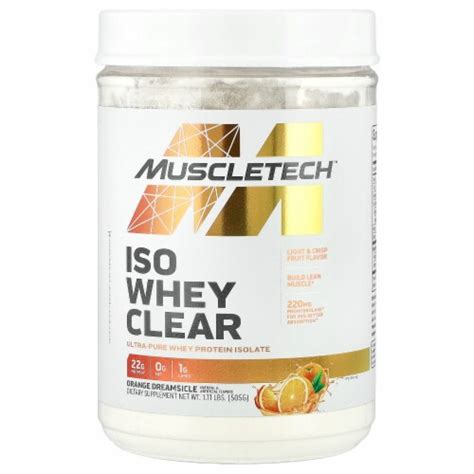 Muscletech ISO Whey Clear Ultra Pure Protein Isolate Powder 1 1 Lbs